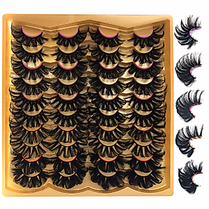 25MM Mink Lashes 25 mm False Eyelashes Long 20 Pairs Pack Dramatic 5D Full Volume Fake Eyelashes 5 Styles Wispy Curly Mink Eyelashes Wholesale, by TIMELABS