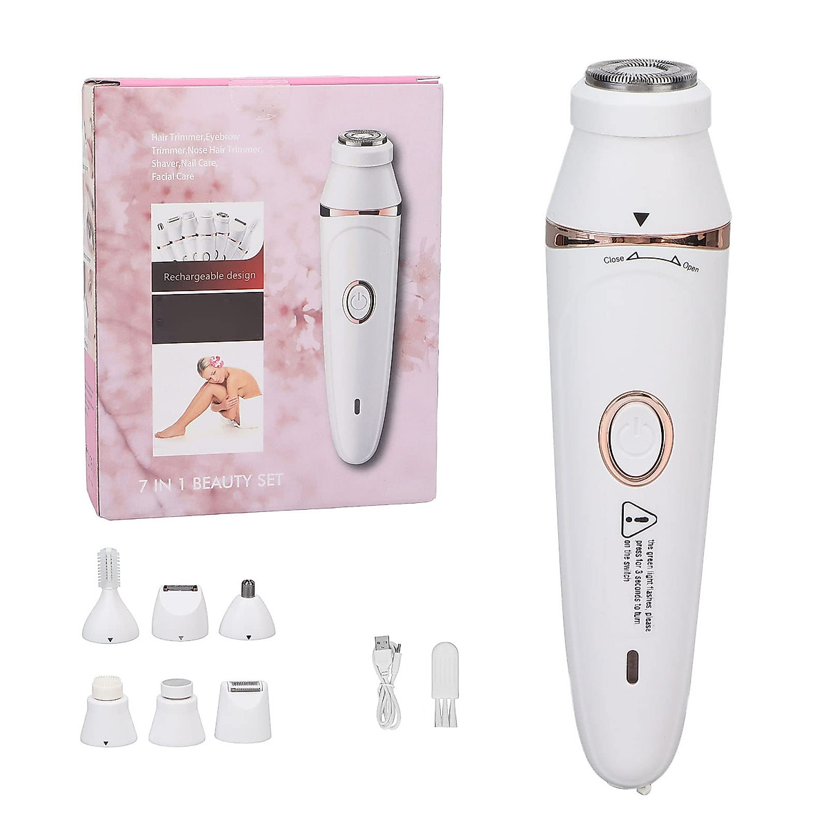 Trimmer Body Hair, Electric USB Portable Charging Exfoliate Whole Body Wash Deep Wet and Dry Use for Women for Underarms