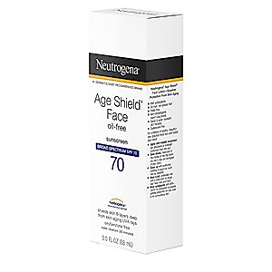 Neutrogena Age Shield Face Oil-Free Sunscreen Lotion with Broad Spectrum SPF 70, Non-Comedogenic Moisturizing Sunscreen to Help Prevent Signs of Aging, PABA-Free, 3 fl. oz (Pack of 3)