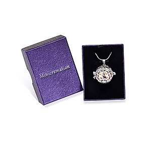 Minicremation Cremation Jewelry Urn Pendant Necklace for Ashes with Hollow Ball Keepsake Memorial Jewelry for Ashes (Rose Gold)