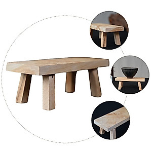 DECHOUS Step Stool Tree Stump Stool Desktop Wooden Stool Statue Wooden Stool Sculpture Portable Bed Stool Small Step Ladder for Kitchen Bathroom (As Shown) Mushroom Stool Kitchen Stool