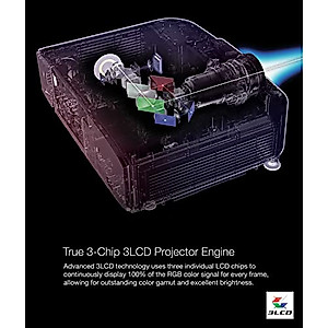 Epson Home Cinema LS11000 4K PRO-UHD Laser Projector, HDR, HDR10+, 2,500 Lumens Color & White Brightness, HDMI 2.1, Motorized Lens, Lens Shift, Focus, Zoom, 3840 x 2160, 120 Hz, Home Theater, Gaming