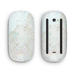 Design Skinz Karamfila Watercolor & Gold V3 Vinyl Decal Compatible with The Apple Magic Mouse 2 (Wireless, Rechargable) with Multi-Touch Surface