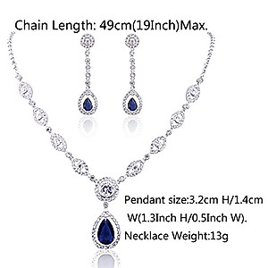 GULICX AAA Cubic Zirconia CZ Silver Plated Base Women's Party Jewelry Set Earrings Pendant Necklace