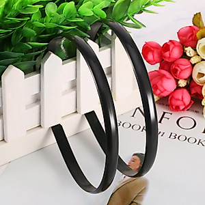 Hicarer 30 Pack Plastic Hair Headband 10 mm Plain No Teeth DIY Hair Bands Plain Headbands for Girl and Woman (Black)