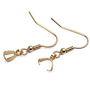 50pcs Stainless Steel Earring Hooks Hypoallergenic French Wire Earring Ball Hooks with Pendant Clasp for Crafts DIY Jewelry Making