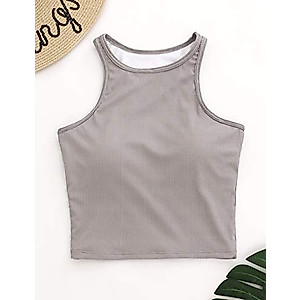 AngiMelo Womens Sports Bra Workout Crop Top Padded Yoga Gym Tank Sleeveless Running Shirts Racerback