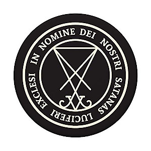 Black base white Sigil of Lucifer Satanic Symbol PopSockets PopGrip: Swappable Grip for Phones & Tablets