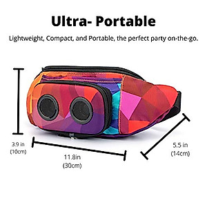The #1 Fannypack with Speakers. Bluetooth Fanny Pack for Parties/Festivals/Raves/Beach/Boats. Rechargeable, Works with iPhone & Android. #1 (Retro, 2023 Edition)