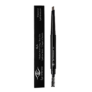 Eye Embrace Isla: Medium Brown-Gray Eyebrow Pencil – Waterproof, Double-Ended Automatic Angled Tip & Spoolie Brush, Cruelty-Free