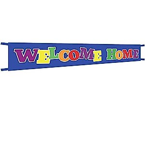 Extra Large Welcome Home Banner,Welcome Home Bunting Banner,Homecoming Deployment Return Party Sign - 9.8 x 1.6 Feet