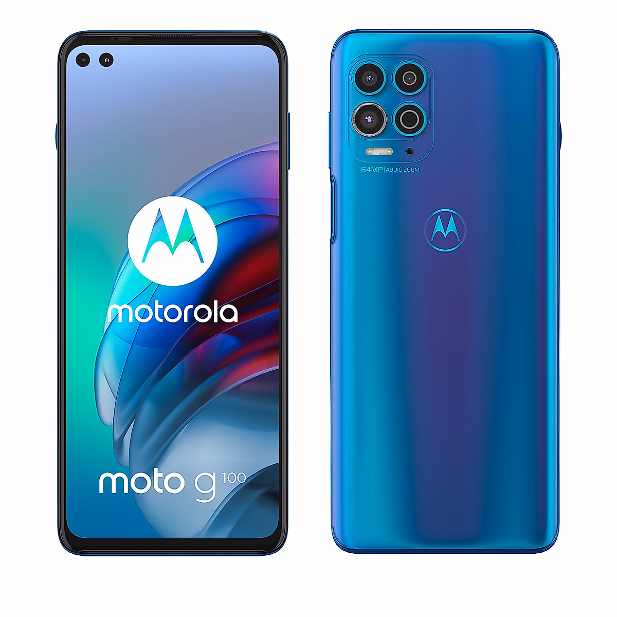 Motorola Moto G100 Dual-SIM 128GB ROM + 8GB RAM (GSM Only | No CDMA) Factory Unlocked 5G Smartphone (Iridescent Ocean) - International Version