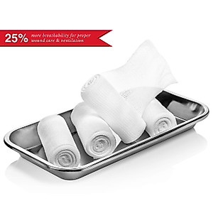 Swiss Safe Long Elastic Stretch Gauze Rolls, 4 Inch x 8 Yards, (6 Pack)