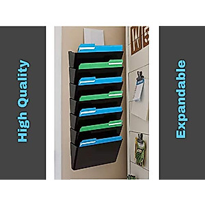1InTheHome Expandable Wall File Organizer, Letter-Sized,"7 Pocket, Black"