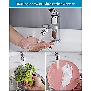 Faucet to Garden Hose Adapter Kit, Sink Hose Attachment Faucet Adapter to Garden Hose 360-degree Swivel with Removable Faucet Aerator Garden Hose Sink Adapter Including Female Adapter- Chrome Finished