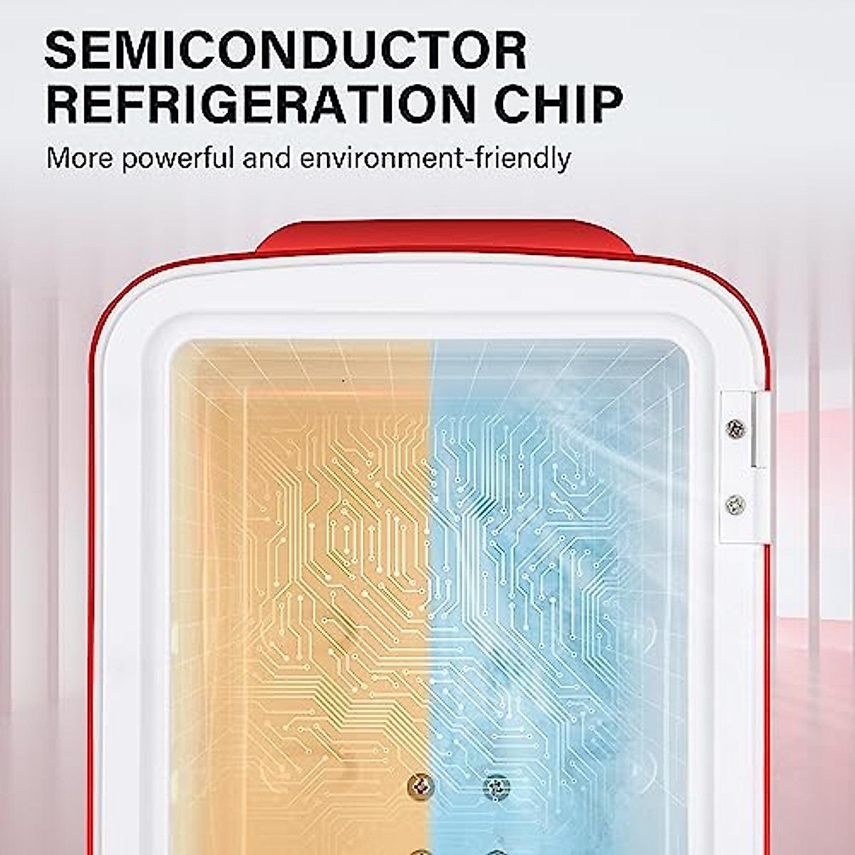 Simple Deluxe Mini Fridge, 4L/6 Can Portable Cooler & Warmer Freon-Free Small Refrigerator Provide Compact Storage for Skincare, Beverage, Food, Cosmetics, Red