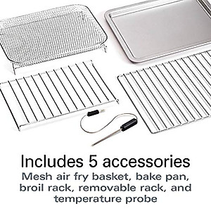 Hamilton Beach Professional Sure-Crisp Digital Air Fryer Countertop Toaster Oven, 1500W, Fits 12” Pizza 6 Slice Capacity, Temperature Probe, Stainless Steel (31243)