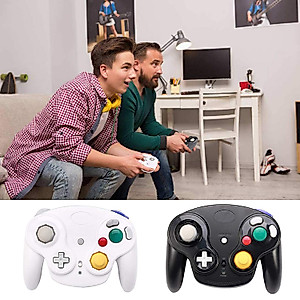 TOOPONE Wireless Gamecube Controllers, Classic Gamecube Wavebird Wireless wii Controller Remote Gamepad Joystick for Nintendo Gamecube Console, Compatible with Wii (Black and White)