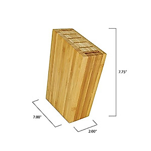 Shun Cutlery 6-Slot Sidecar Steak Knife Block, Made from Durable, Sustainable Bamboo, Authentic, Japanese Universal Knife Block, Knife Holder for Kitchen Counter