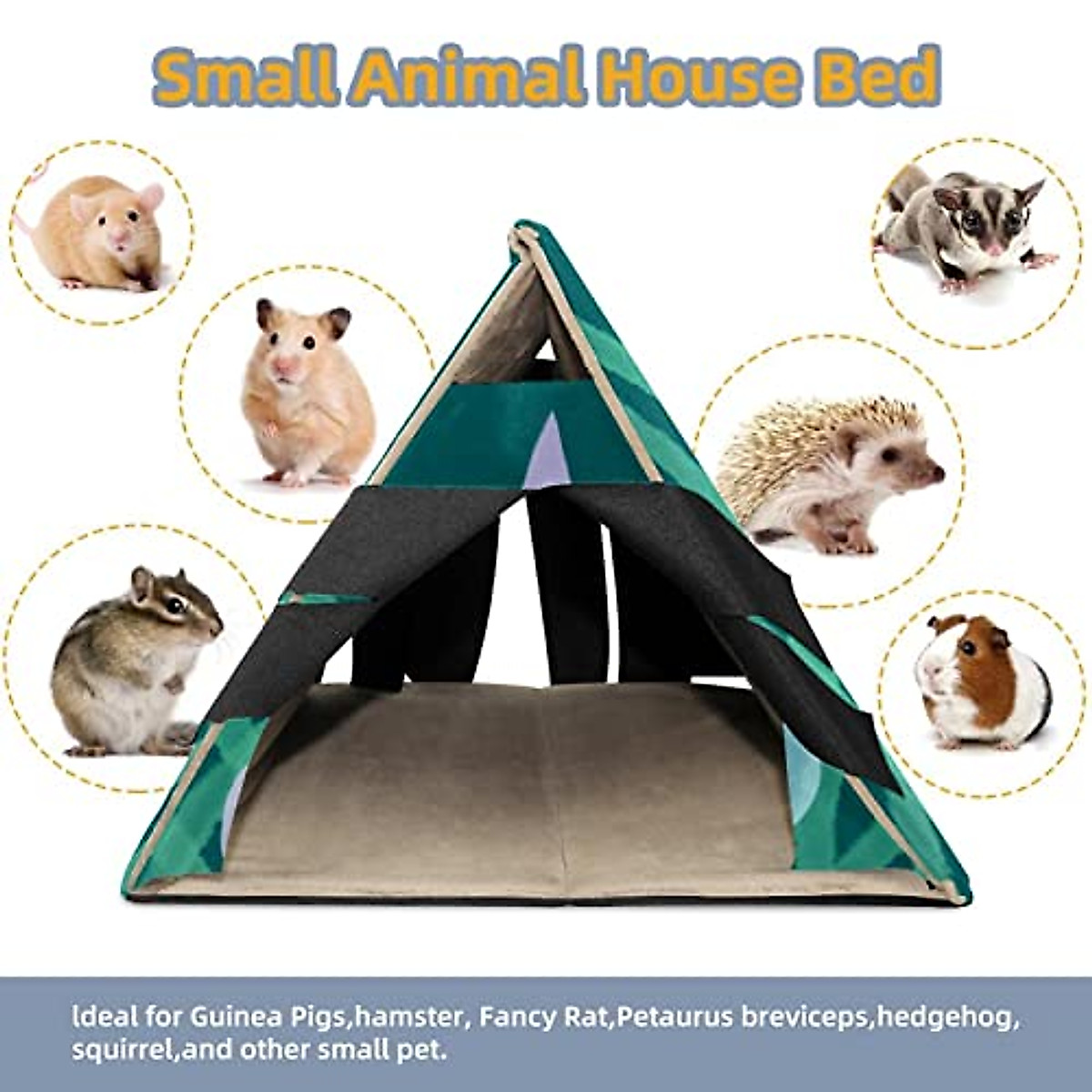 Y-DSIWX Guinea Pig Hideout House Bed, Cute Grass Fish Rabbit Cave, Squirrel Chinchilla Hamster Hedgehog Nest Cage