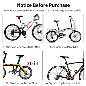 West Biking 110Lb Capacity Almost Universal Adjustable Bike Cargo Rack Cycling Equipment Stand Footstock Bicycle Luggage Carrier Racks with Reflective Logo