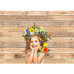 Alltten 10x8FT Thin Vinyl Brown Wood Backdrops Wood Wall Photography Background Newborn Baby Shower Children Birthday Party Cake Smash Decors Wooden Background Professional Studio Photoshoot Props F9