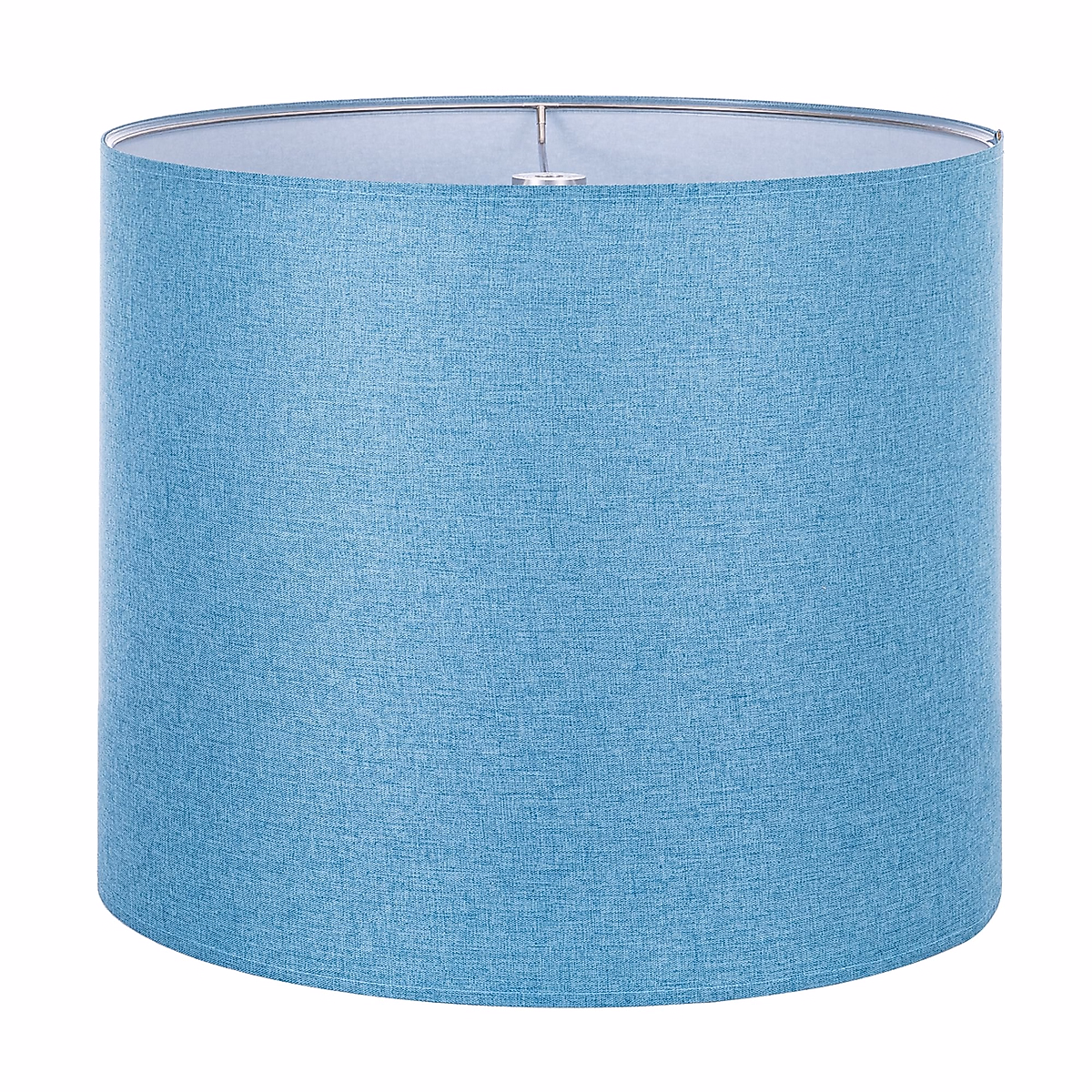 Wellmet 16"x16"x12" Assembly Required Lampshade for Table Lamp, Bedside Lamp, Floor Lamp, Fabric Drum Lampshade Classic Modern Style, Spider Fitter, Blue