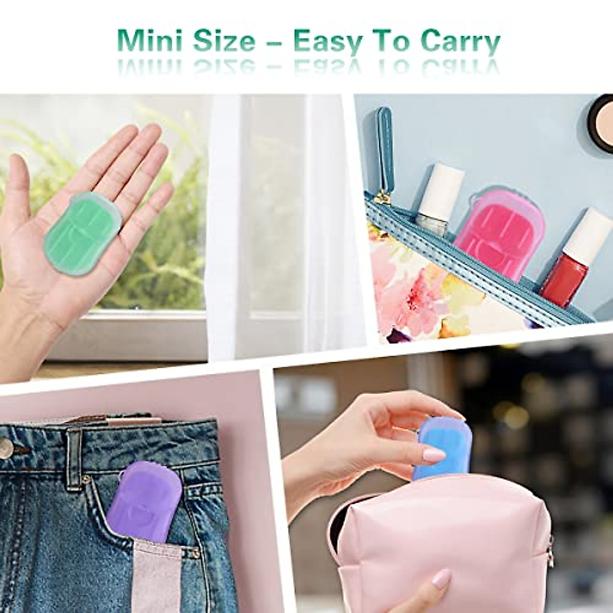 Bamsod 12 Boxes (240 sheets) Soap Paper Sheets Portable Disposable Travel Scented Bath Slice Sheet Foaming Paper Soap Confetti Slide Flakes for Travel and Outdoor …