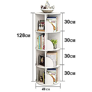 Toytexx Inc & Design 4 Tier 360° Rotating Stackable Shelves Bookshelf Organizer (White)