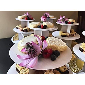Tytroy 3 Tier White Round Cardboard Cup Cake Holder Stand Dessert Tower Pastry Serving Platter