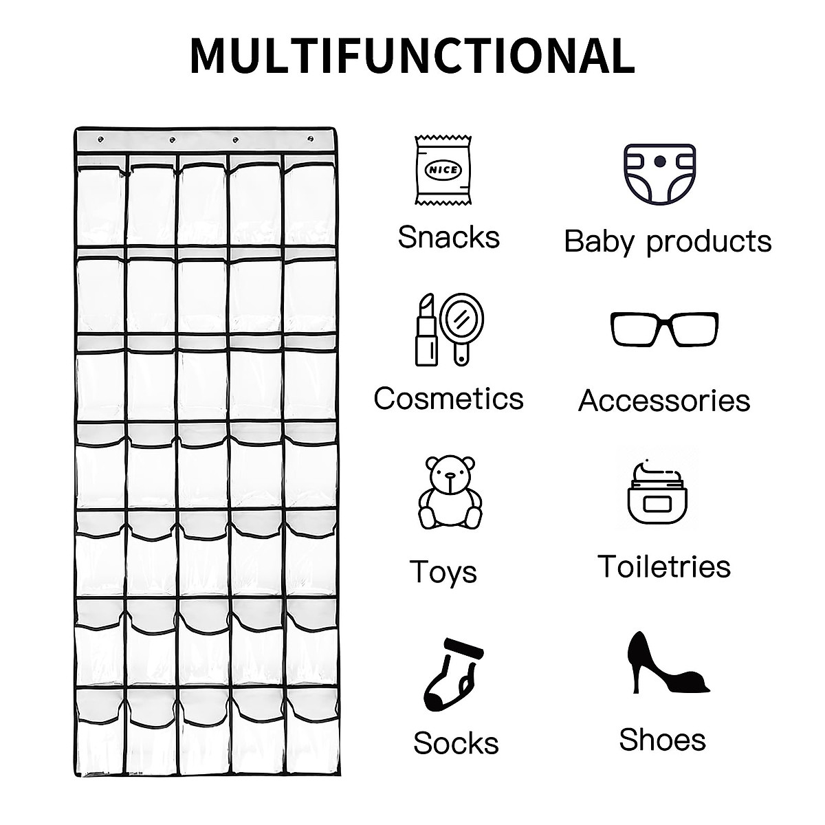 Olutacot 3 Pcs 105 Large White Mesh Pockets 35 Pockets Over The Door Shoe Organizer with 16+16 Hooks Hanging Shoe Organizer Hanging Shoe Rack Shoe Holder Hanger for Closet Bedroom Dorm