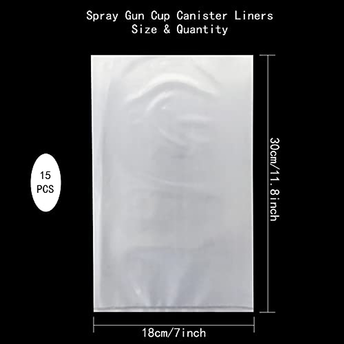 15 Pieces Sprayer Cup Liners,Paint Sprayer Bags,Paint Sprayer Parts Transparent Spray Gun Cup Canister Liners for HVLP Paint Sprayer Paint Sprayer Accessories (15, 7 x 11.8 inch)