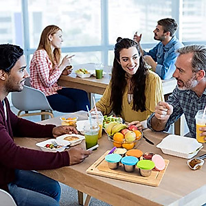 Salad Dressing Container To Go 6x2.5 oz Stainless Steel Condiment Container Small Containers with Lids Leakproof Salad Dressing Container for Kids Lunch Containers Lunch Box (Stainless Steel, 6)