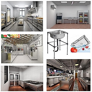 Mobile Sink, Stainless Steel Commercial Sink, Free Standing Kitchen Sink Single Bowl, Portable Outdoor Sink No with Faucet, for Bar Restaurant Laundry Hotel and Home (Size : 37x31x60cm/14.5x12.2x23.6