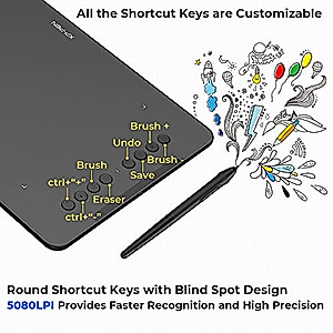 XPPen Deco 01 V2 Drawing Tablet 10x6.25 Inch Graphics Tablet Digital Drawing Tablet for Chromebook with Battery-Free Stylus and 8 Shortcut Keys (8192 Levels Pressure)