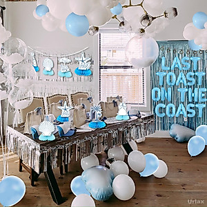 Last Toast On The Coast Party Decorations Coastal Bachelorette Honeycomb Centerpieces Blue Nautical Bachelorette Party supplies with Wine Cup Diamond Ring Shells Starfish for Bridal Shower