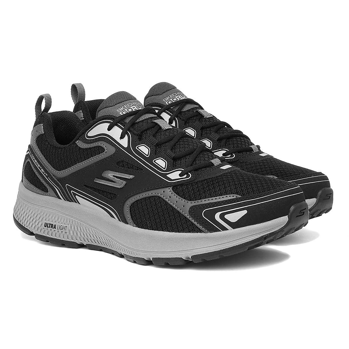 Skechers mens Go Run Consistent - Performance Running & Walking Shoe Sneaker, Black/Grey, 9.5 US