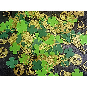 St Patricks Day Confetti Glitter,Good Luck Coin Confetti,Leaf Glitter Confetti,St Patricks Day Confetti Decorations with St Patricks Hat and St Patricks Beer,Lucky One Birthday Decorations,St Patricks Day Decorations