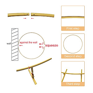 Round Golden Metal Balloon Arch Kit (6.7FT), Wedding Circle Backdrop Stand Frame for Birthday Party, Bridal Shower, Graduation, Photo Background Decoration.