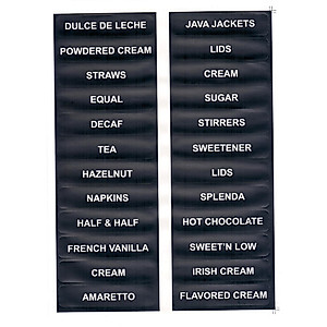 HAITIAN Coffee Condiment Organizer Cup Holder 7 Compartments for Store, Office and Home use, Handmade of 3mm ABS Sheet, Color Black