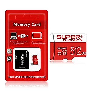 512GB Micro SD Card High Speed Class 10 with SD Adapter Memory Cards 512GB TF Card for Smartphones,Action Cams and Other Compatible Devices