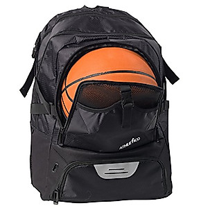 Athletico National Soccer Bag - Backpack for Soccer, Basketball & Football Includes Separate Cleat and Ball Holder (Black)