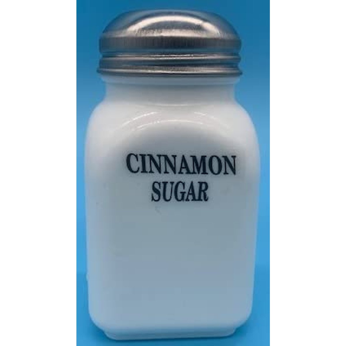 Square Stove Top Cinnamon Sugar Spice Shaker Jar - Mosser Rosso - USA - Milk Glass (Block)