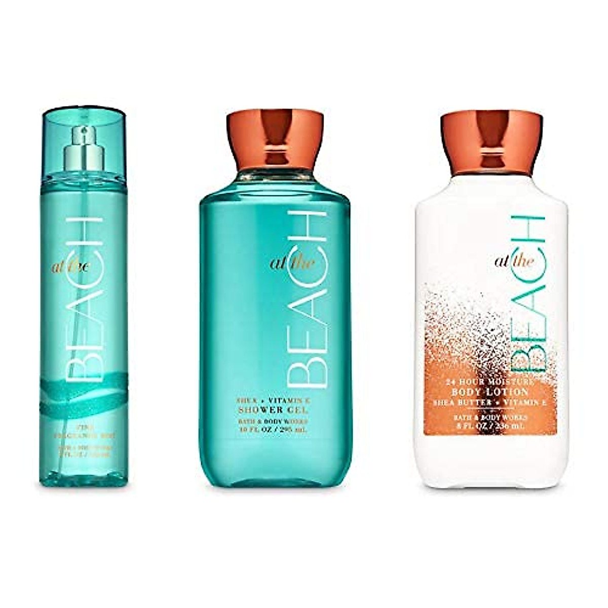 Bath & Body Works ~ Signature Collection ~ At The Beach ~ Shower Gel ~ Fine Fragrance Mist & Body Lotion ~ Trio Gift Set