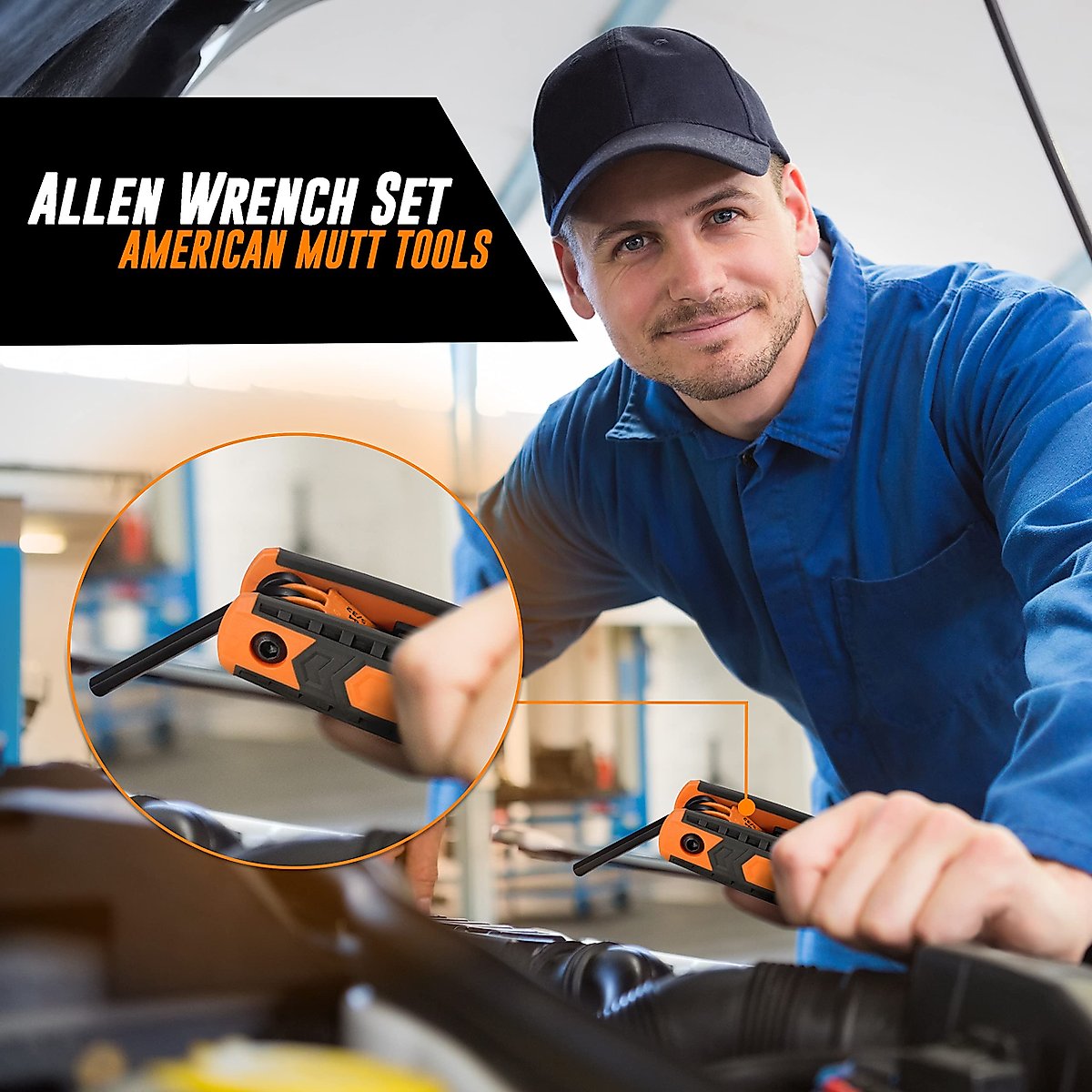 AMERICAN MUTT TOOLS 17pc Folding Allen Wrench Set – SAE and Metric Allen Key Set – Hex Key Set, Allen Wrenches Sets, Metric Allen Wrenches Set, Hex Wrench Set, Llaves Allen Set, Hex Set, Hex Tool Set