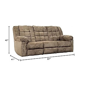 Signature Design by Ashley Workhorse Oversized Manual Reclining Sofa, Light Brown