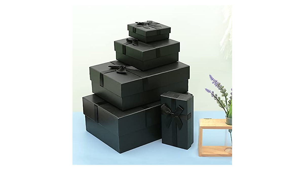 Elegant Black Gift Boxes with Lids - Perfect for Any Occasion