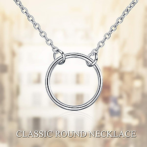 YFN Circle Necklace Sterling Silver Karma Pendant Necklace Open Circle Necklace for Women Jewelry