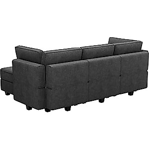 Belffin Modular Sofa Bed Module Sectional Sleeper Sofa Convertible Sectional Couch Bed Set Sleeper Couches Dark Grey