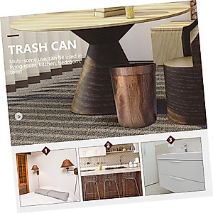 Levemolo Retro Trash Can, Brown, Polypropylene, Open-Top